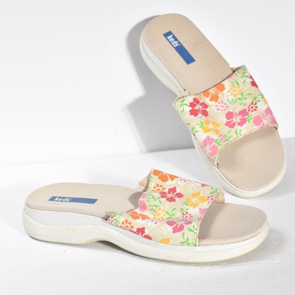 Keds | Shoes | Keds Floral Slip On Slides Size 95 | Poshmark